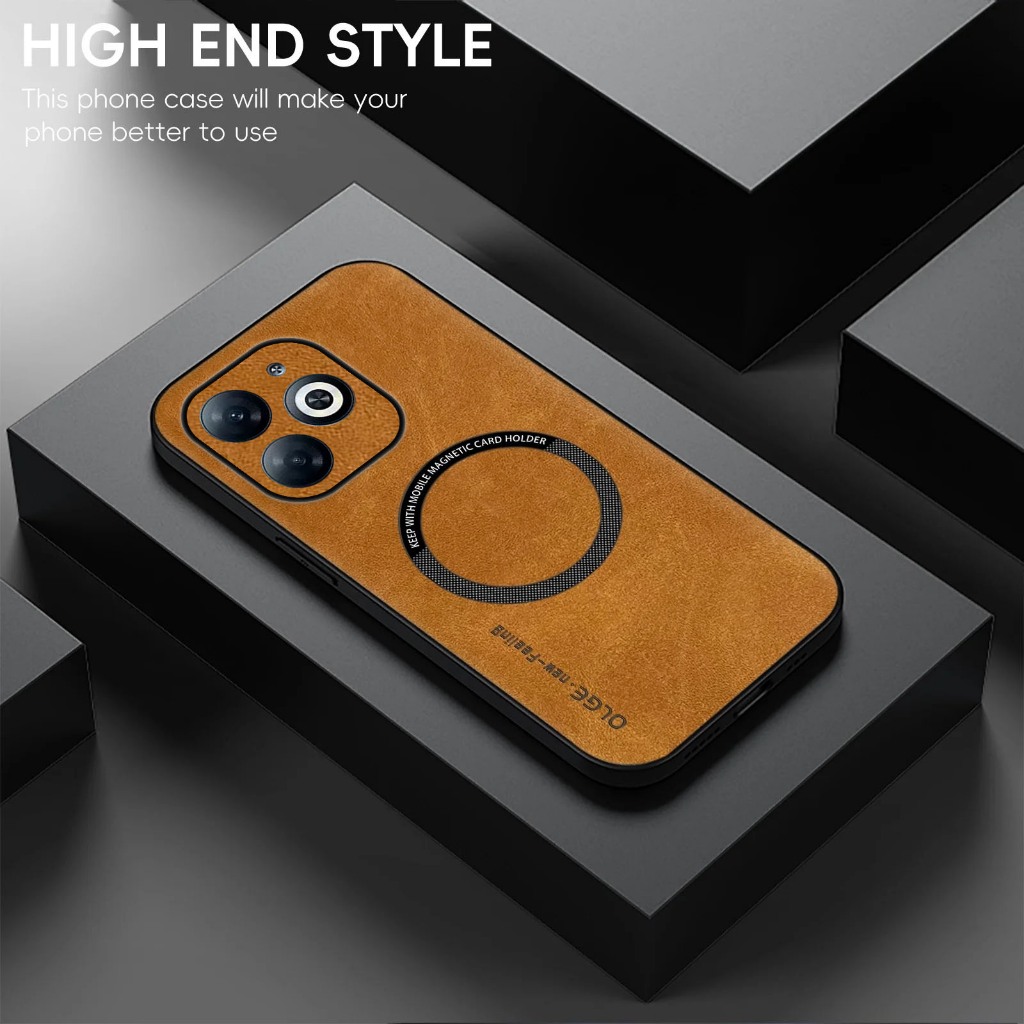 Jual Soft Case Tecno Spark 20 / 20c Leather Magnetic Support Magsafe ...