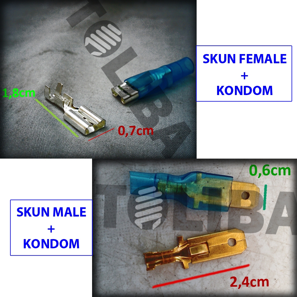 Jual skun male cowok + karet pelindung skun gepeng untuk soket motor ...