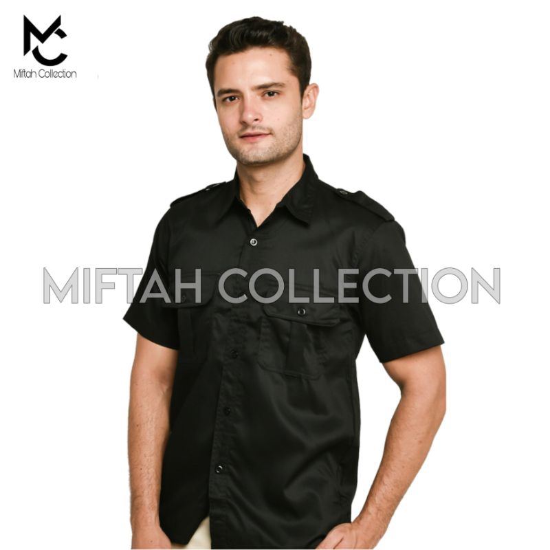 Jual Kameja PDH Hitam Tangan Pendek.Baju Pdh hitam terbaru | Shopee ...