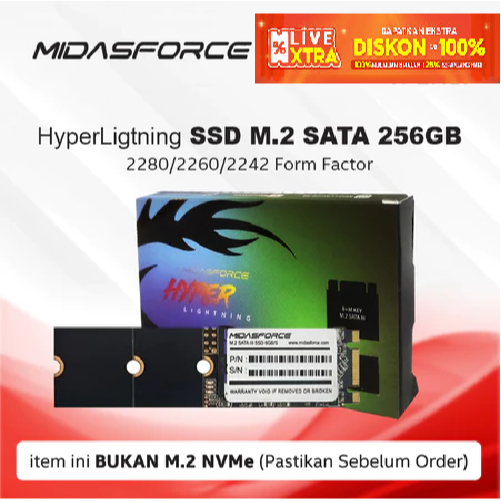 Jual Midasforce SSD M.2 SATA3 Hyper Lightning 256GB | Shopee Indonesia