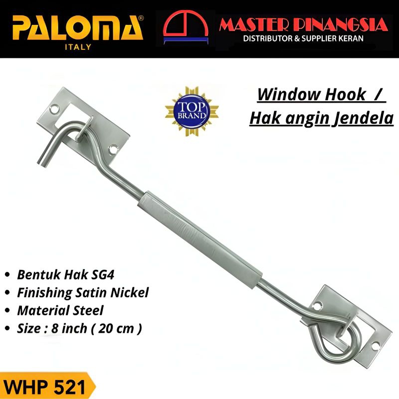 Jual WINDOW HOOK PALOMA WHP 521 STEEL 503-8" HAK ANGIN PENAHAN JENDELA ...