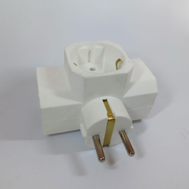 Jual Steker T Multi Arde Broco Putih | Colokan Cabang 3 / Stop Kontak 3 ...