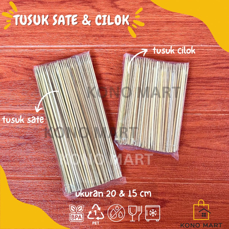 Jual Tusuk Sate 20 cm & Tusuk Cilok 15 cm / Tusuk Bambu / Tusuk Pentol ...