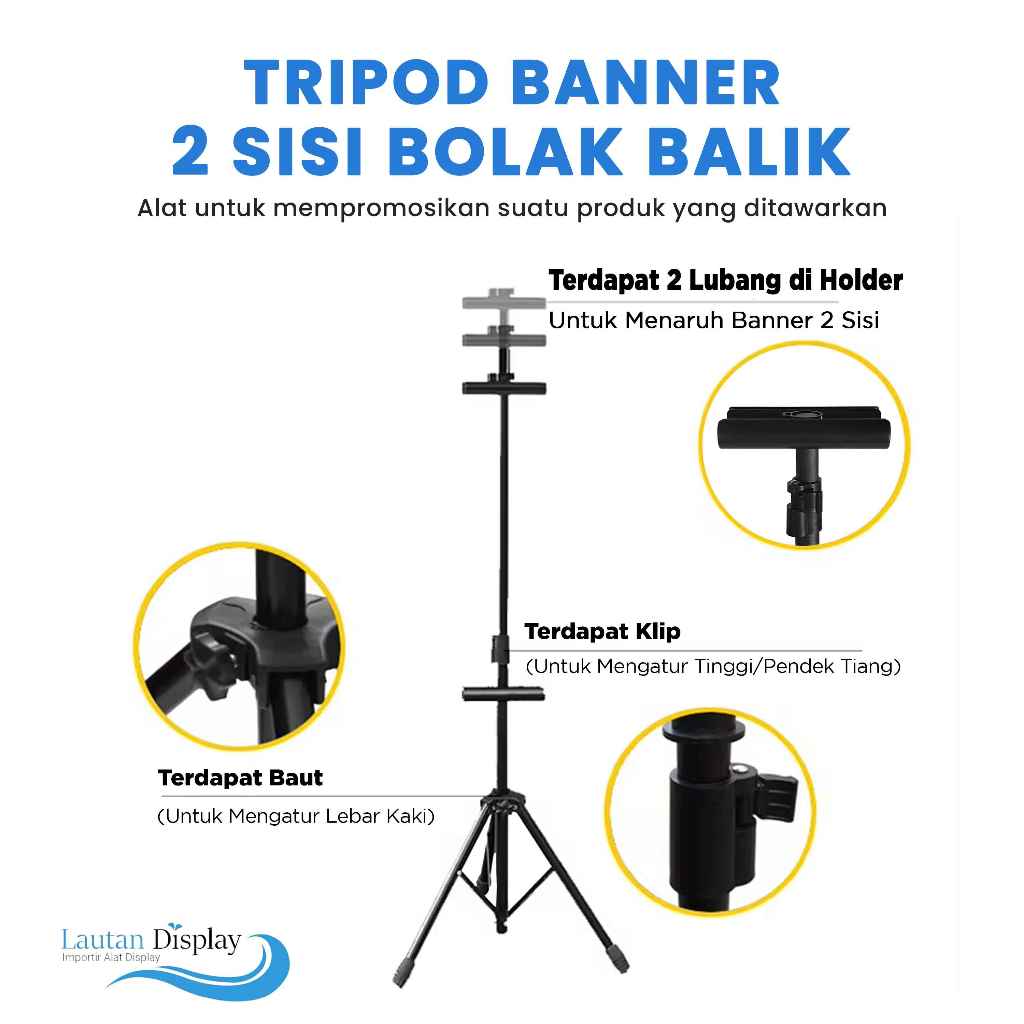 Jual Tripod Standing Banner 2 Sisi Dudukan Display Signage Stand T ...