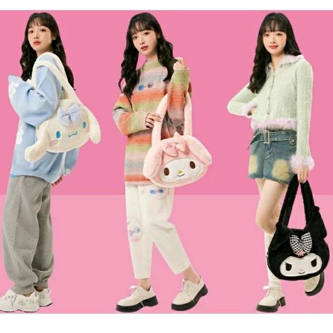 Jual Hello Kitty Indonesia - Tas Pundak Tas Tote Bulu Sanrio Head My ...