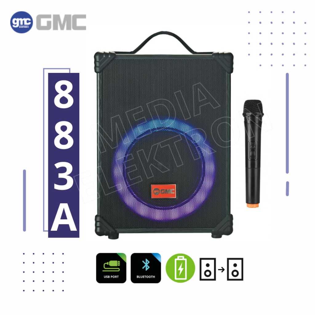 Jual Speaker Aktif Bisa untuk Karaoke GMC 883A MIC Wireless | Shopee Indonesia