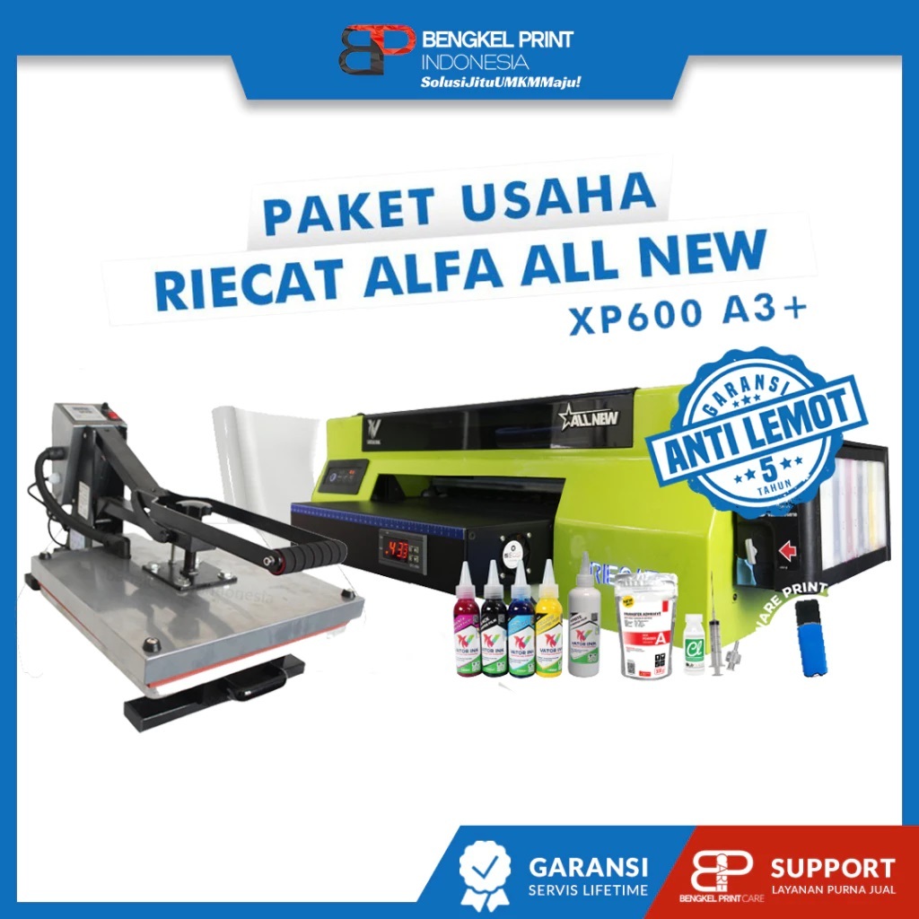 Jual Paket Usaha Sablon DTF | Paket Mesin Riecat Alfa All New + Mesin Press (Only) | Shopee ...