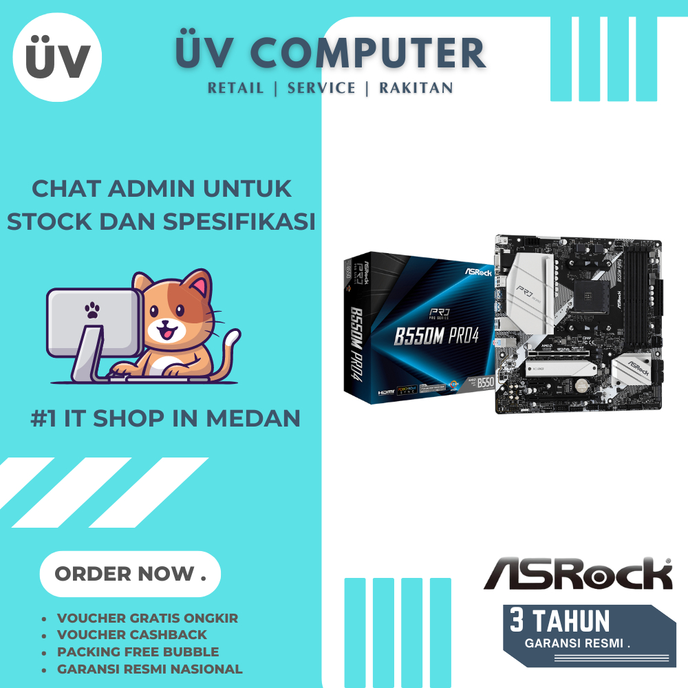 Jual Motherboard Mobo Asrock B550M Pro4 | DDR4 | AMD AM4 | Micro M-ATX ...