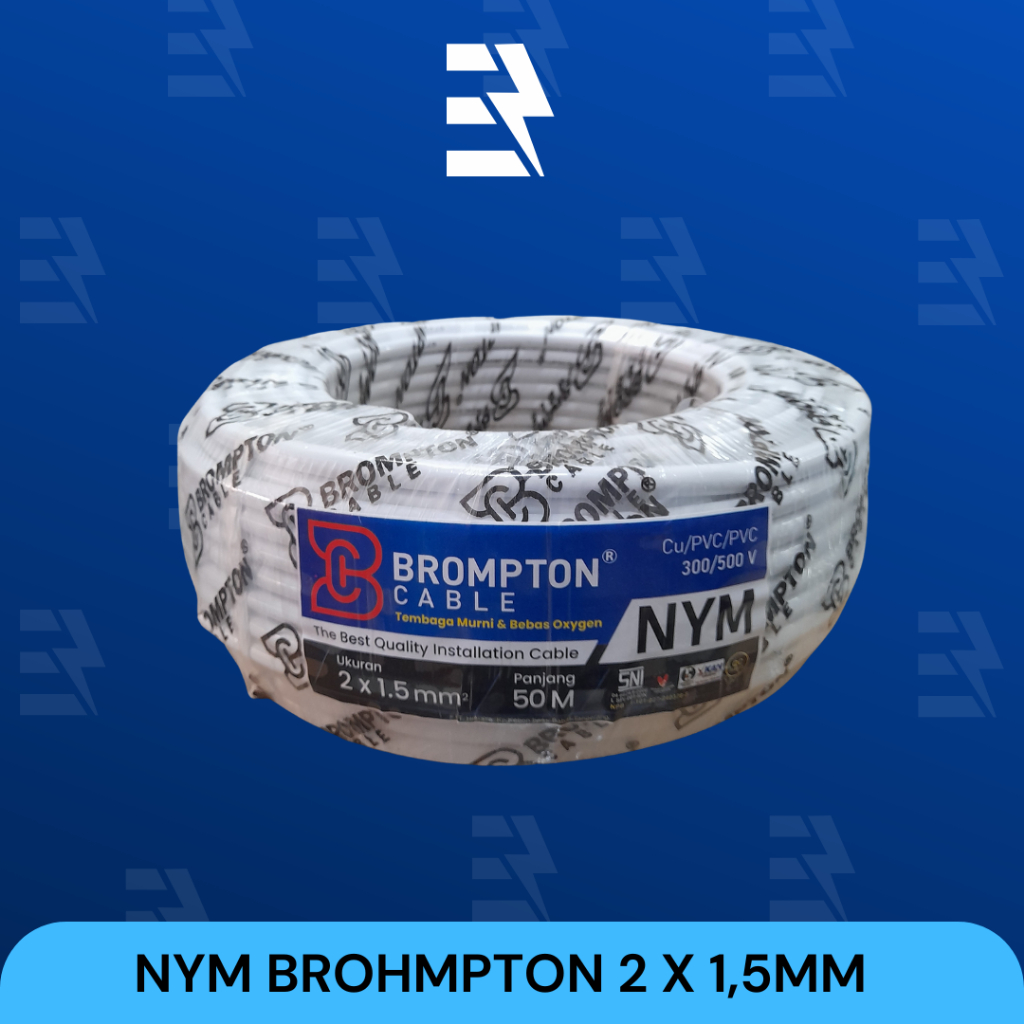 Jual KABEL ENGKEL / NYM BROMPTON 2 X 1,5MM PANJANG 50 METER | Shopee ...