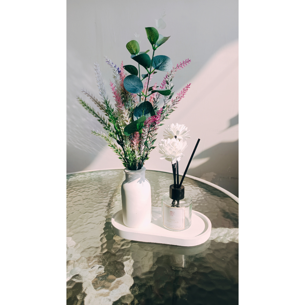 Jual HIASAN MEJA LENGKAP DIFFUSER VAS LAVENDER ARTIFICIAL / HIASAN ...