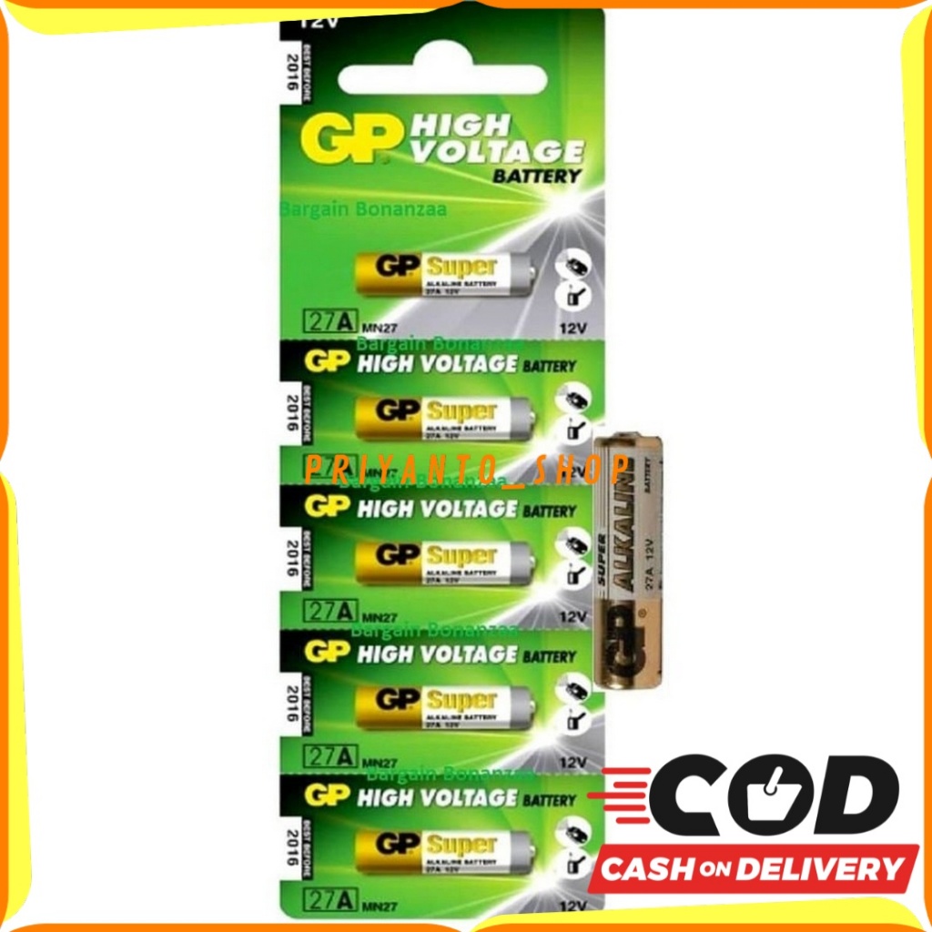 Jual Baterai GP Alkaline 27A ORIGINAL A27 MN27 Alkaline Battery 12 Volt ...