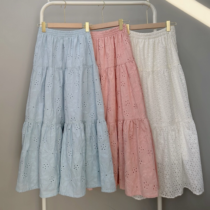 Jual skrit katun bordir premium / rok (produk baru) rok katbol | Shopee ...