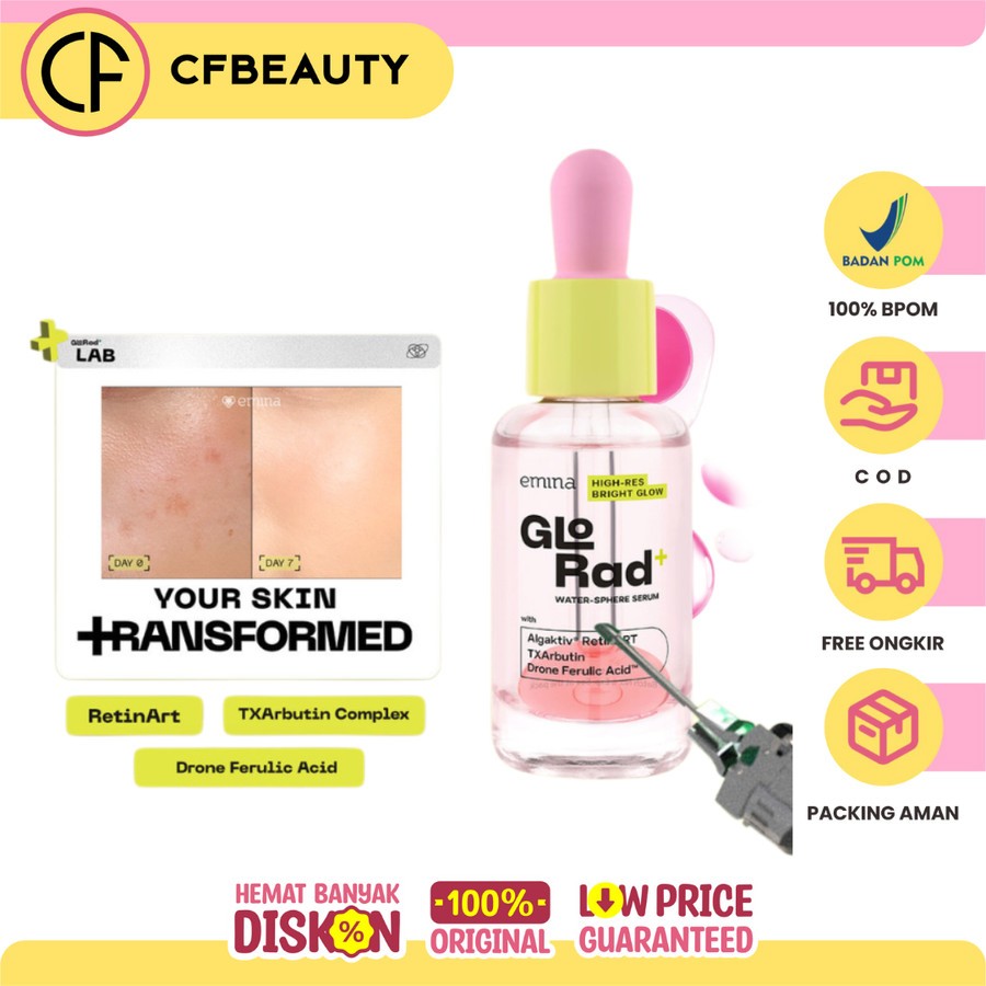 Jual Emina Glo Rad+ High-Res Bright Glow Water-Sphere Serum 20ml ...