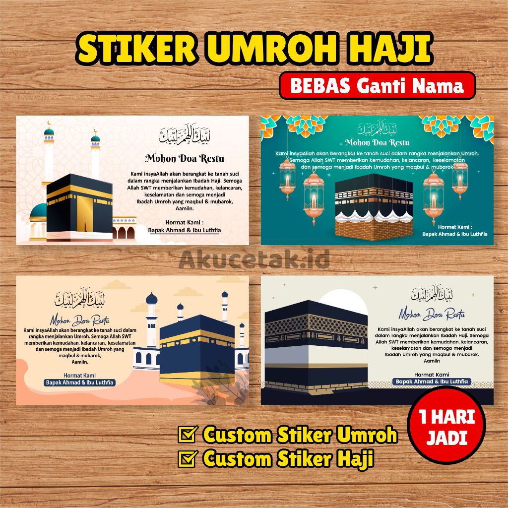 Jual Stiker Tasyakuran Umroh Haji Custom Nama | Shopee Indonesia
