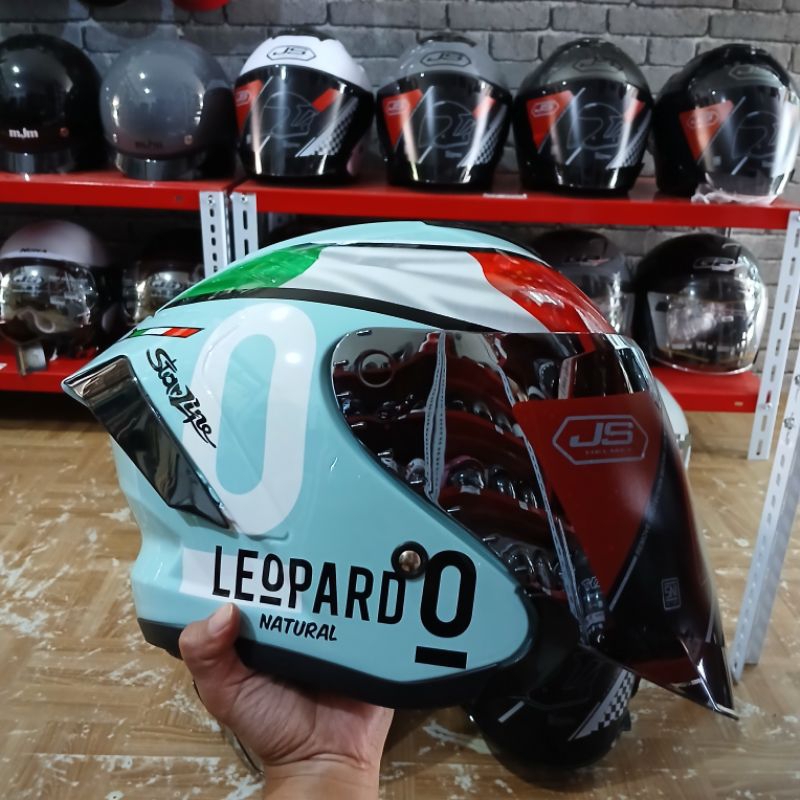 Jual [COD] HELM JS ARMOR LEOPARD MOTIF ORIGINAL (SNI) | Shopee Indonesia