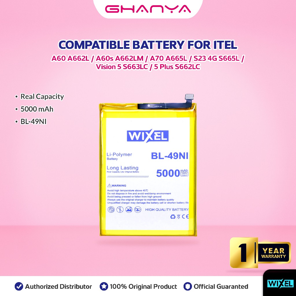 Jual WIXEL Baterai BL-49NI BL49NI Itel S23 / A60 / A60S / A70 Batre Batrai Battery Double Power ...