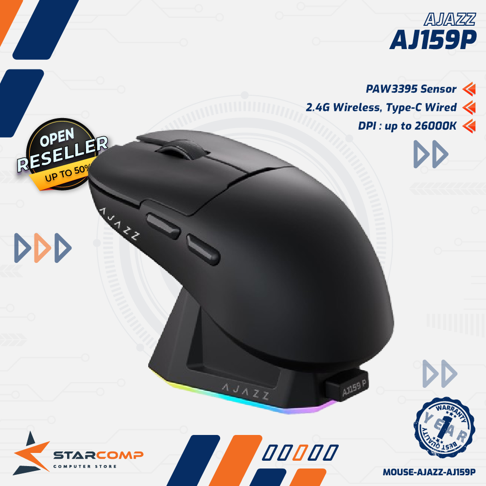 Jual Ajazz AJ159 P / AJ159P Wireless Gaming Mouse Lightweight With Docking | Shopee Indonesia