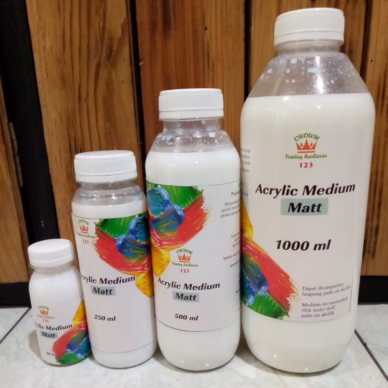 Jual Crown Acrylic Medium Matt/Pengencer Cat Acrylic Efek Dopp | Shopee ...