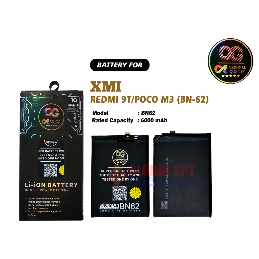 Jual OG SUPER / BATERAI XIAOMI BN62 / REDMI 9T / POCO M3 / BATRE ...