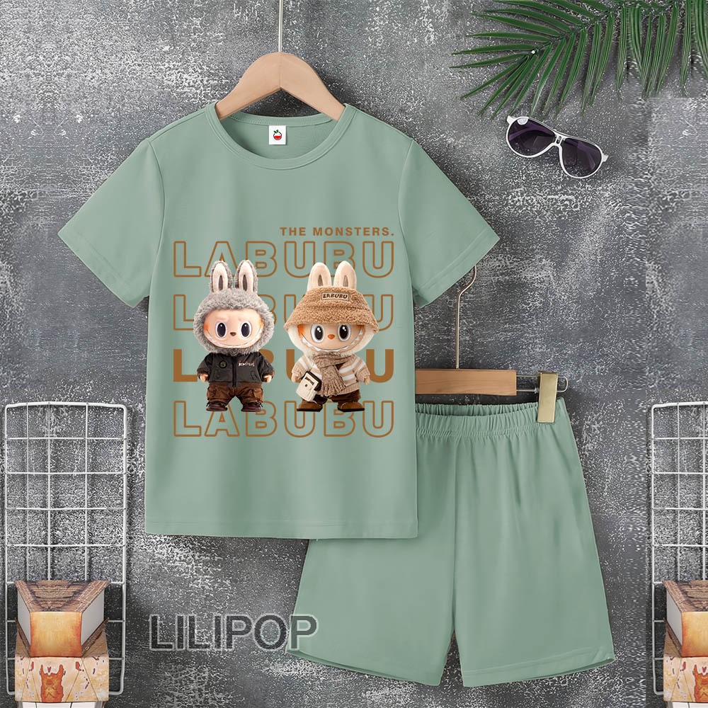 Jual Baju Anak Stelan Labubu Usia 1-10 Tahun 3/4 Cowok Cewek Celana ...