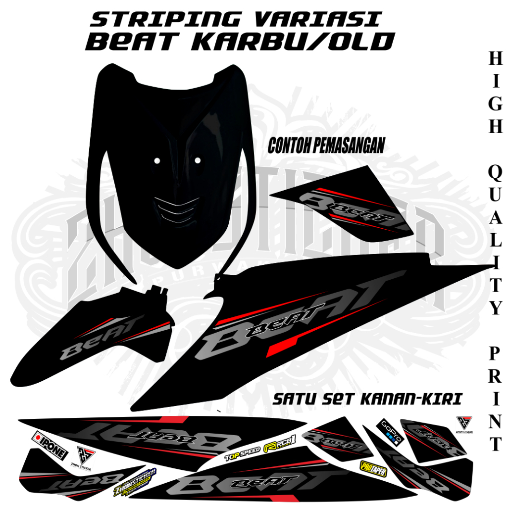 Jual STRIPING VARIASI POLET BODI MOTOR HONDA BEAT CARBU OLD STICKER ...