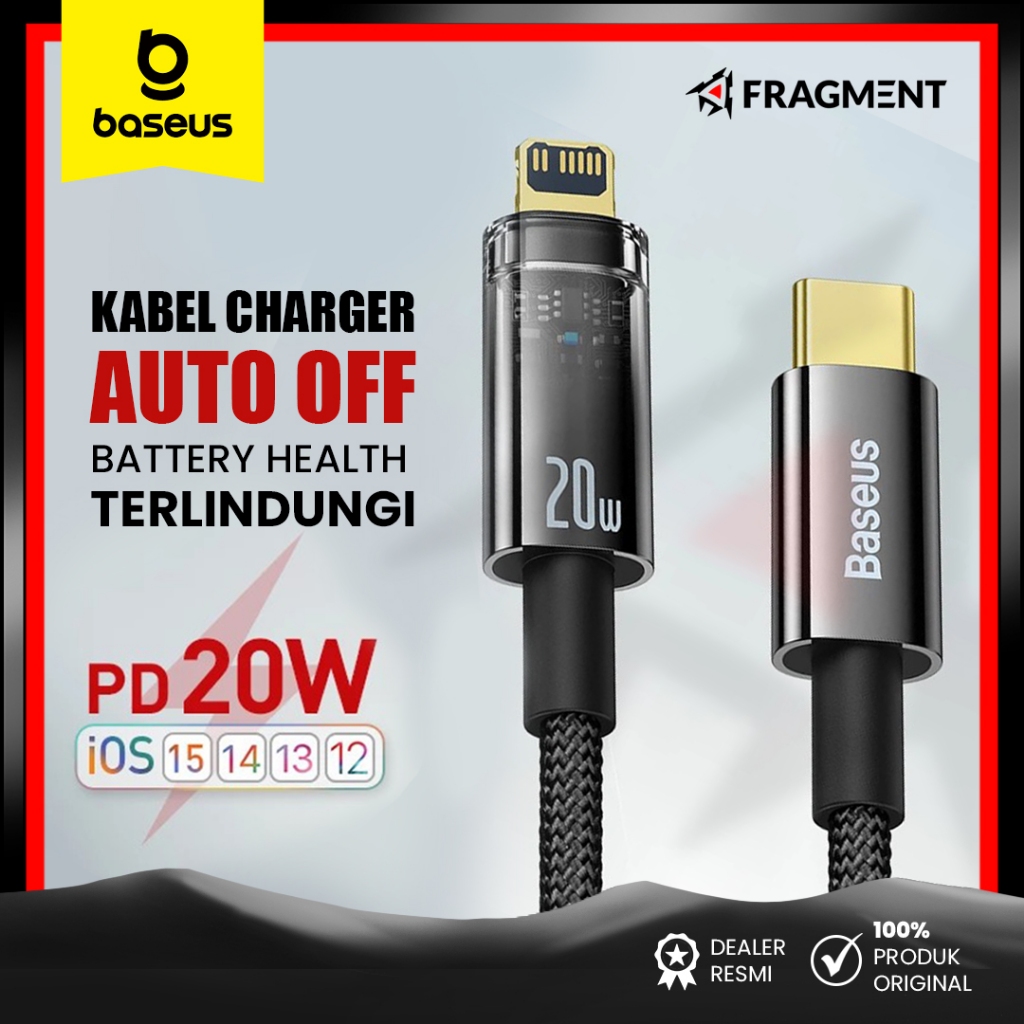 Jual Kabel Baseus Fast Charging 20W Auto Power Off Type C to IPhone - 1 ...