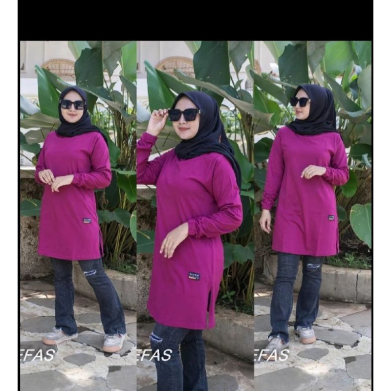 Jual BUSANA MUSLIM ATASAN WANITA DEWASA121 MODEL TUNIK POLOS LENGAN ...