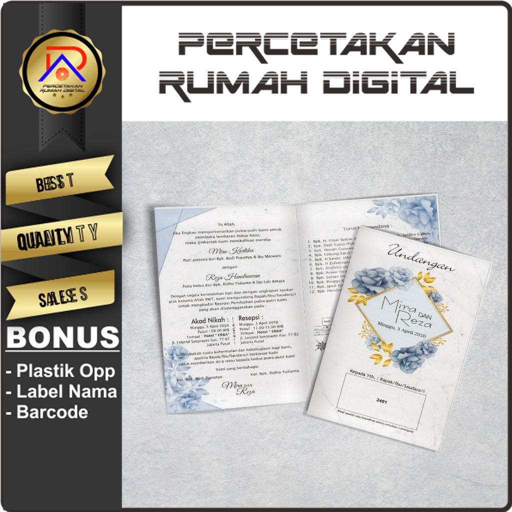 Jual Cetak Undangan Eceran dan Grosir Erba 2401 | Shopee Indonesia