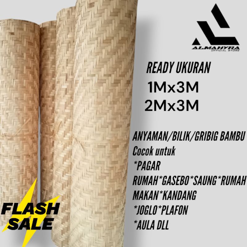 Jual Gedeg anyaman bambu Polos 2x3m 1x3m Tabag gribik bilig | Shopee ...
