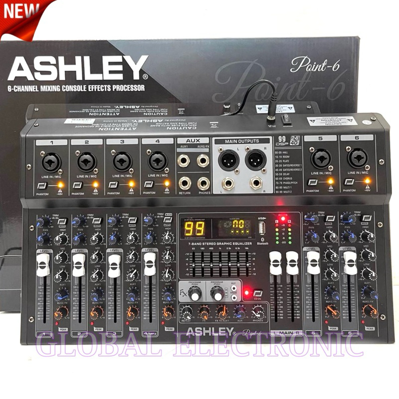 Jual MIXER AUDIO ASHLEY POINT 6 ORIGINAL 6 CHANNEL ASLI ORIGINAL 6 ...