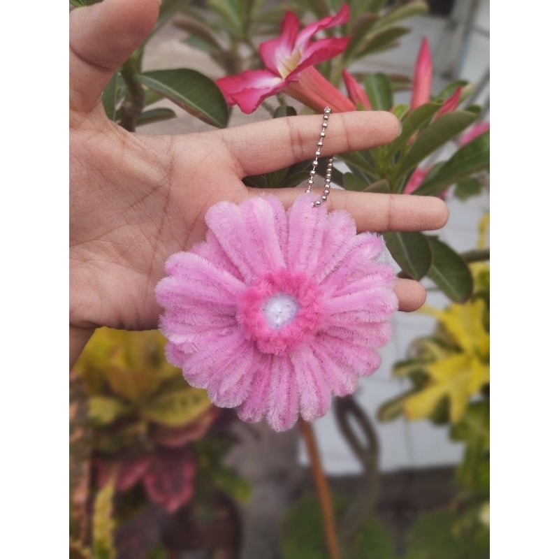 Jual Gantungan kunci kawat bulu bunga/Ganci Pipecleaner/Ganci bunga ...