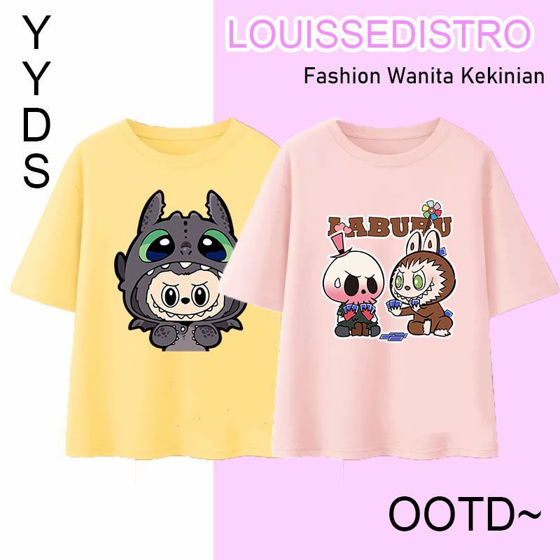Jual LOUISSE Kaos Atasan Wanita Labubu Stich Kaos Monster Labubu dengan ...