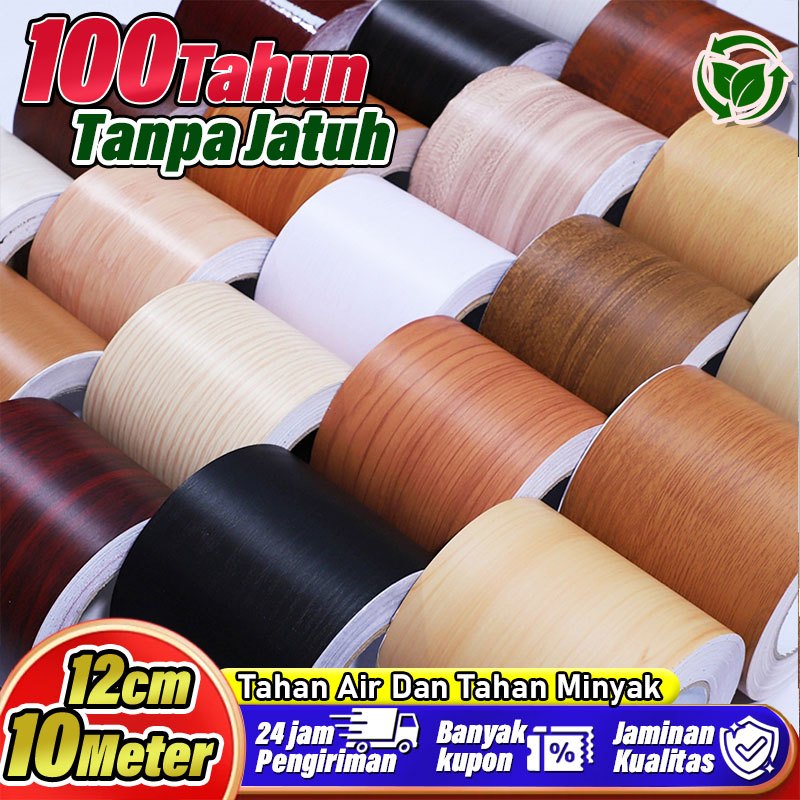 Jual Kualitas Tinggi！！Border List Motif Kayu 12cm x 10m Wallpaper ...