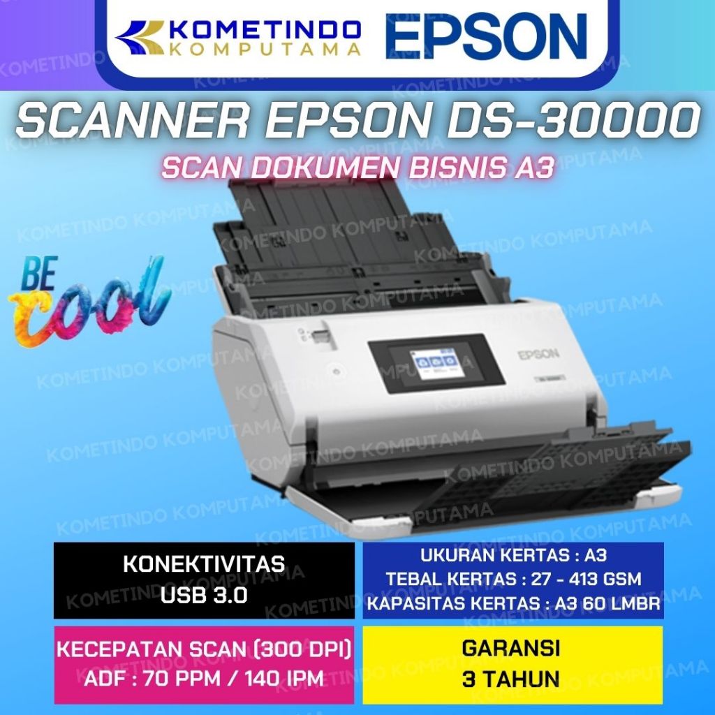 Jual TKDN DS30000 (70ppm / 140ipm) - Epson WorkForce DS-30000 A3 Duplex ...