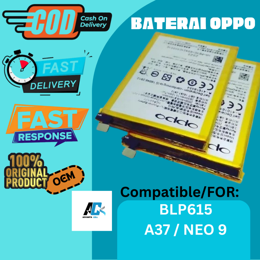 Jual BATERAI OPPO BLP615 A37 / NEO 9 GARANSI IMPORT ORIGINAL OEM BARU ...