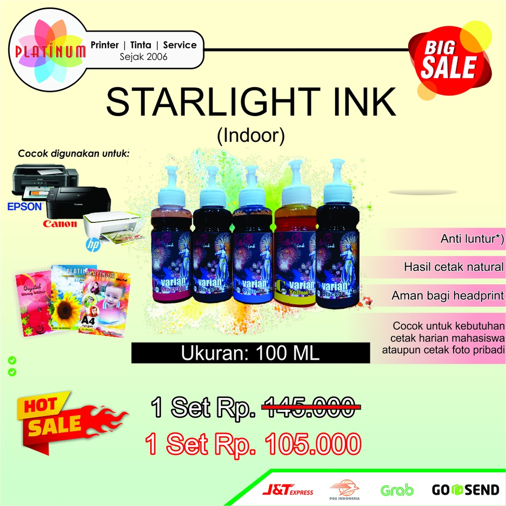 Jual PROMO SALE HARGA TINTA STARLIGHT Tinta Printer DYE BASE INK ...