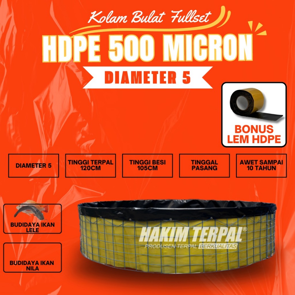 Jual KOLAM BULAT D5 HDPE 500 MICRON FULLSET | Shopee Indonesia