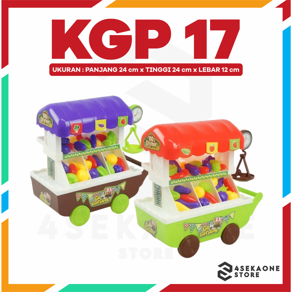 Jual MAINAN ANAK GEROBAK BUAH DAN SAYUR GO GEROBAK KGP 17 - 1 SET ...