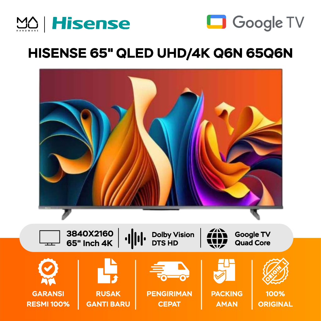 Jual HISENSE QLED Google Smart TV 65 Inch Dolby Vision Atmos 65Q6N ...