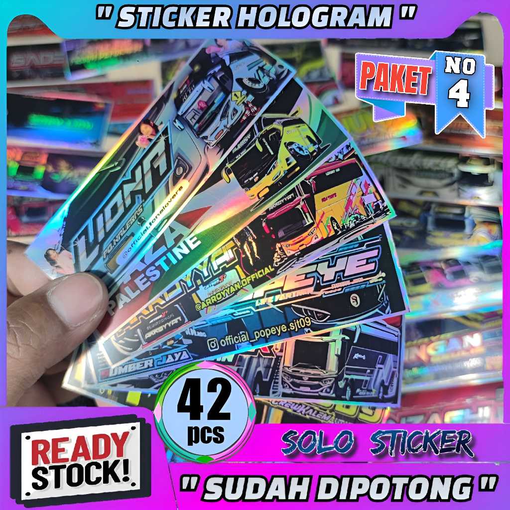 Jual 42 Pcs Stiker Bus Hologram Telolet Basuri Sticker Panjang Bus ...