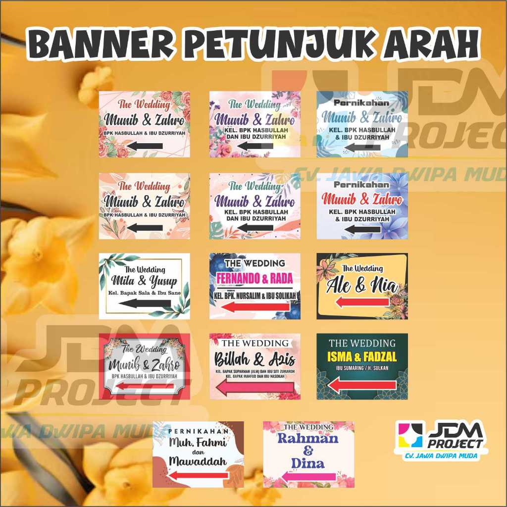 Jual Banner Petunjuk Arah Pernikahan JDM | Shopee Indonesia