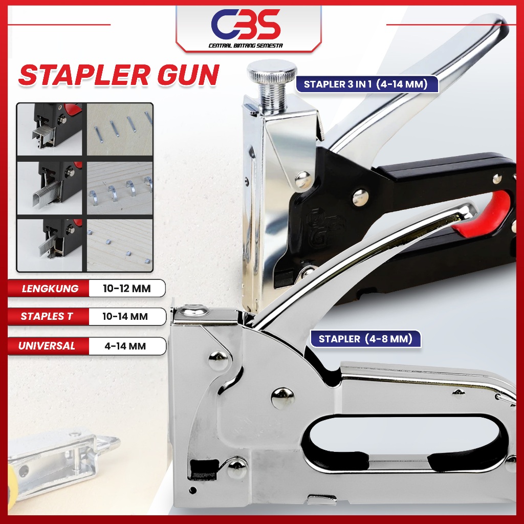 Jual (CUCI GUDANG) Staple Gun/Staples Tembak 3 in 1 Bisa 3 Jenis ...