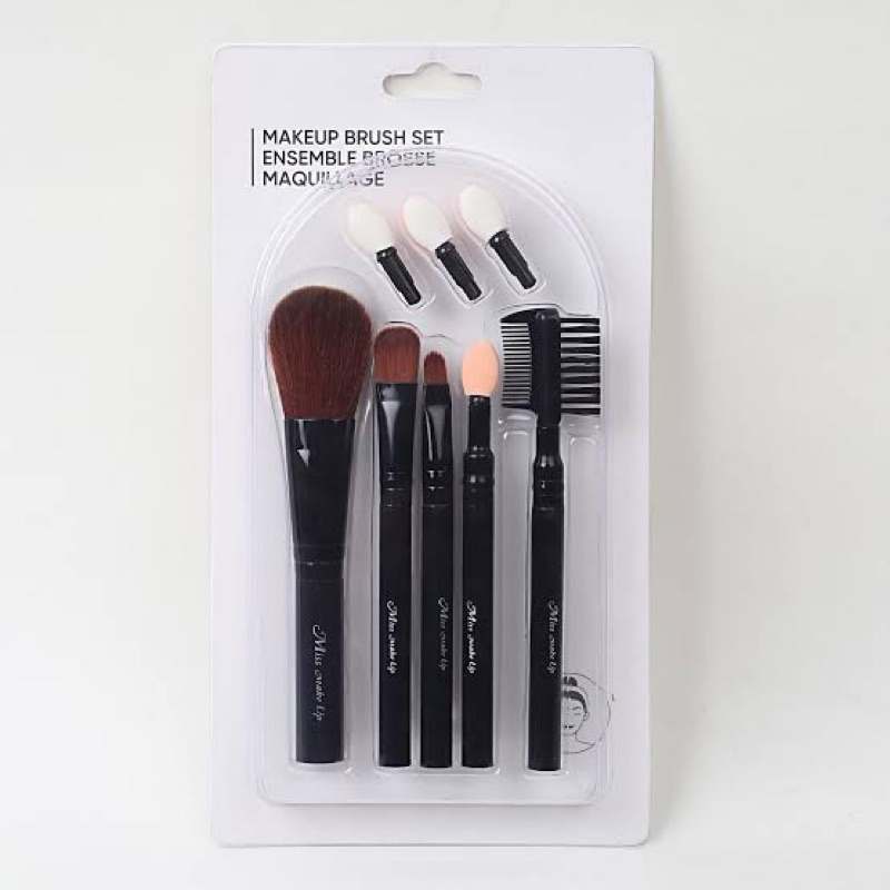 Jual Miniso Makeup Brush Set 5pcs(with Eyeshadow Applicator Tips ...