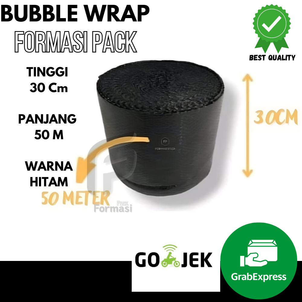 Jual BUBBLE WRAP HITAM ROLL 30CM x 50M bubble wrap bening plastik ...