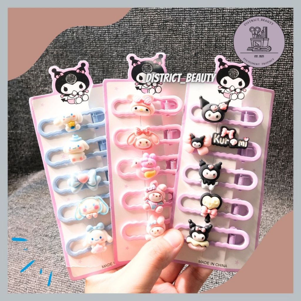 Jual SET JEPITAN RAMBUT ANAK MOTIF SANRIO KUROMI CINNAMOROL MELODY ...