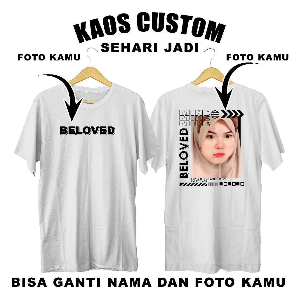 Jual KAOS SABLON CUSTOM SATUAN FOTO BISA REQUEST LANGSUNG JADI GAMBAR NAMA TULISAN DESAIN ...