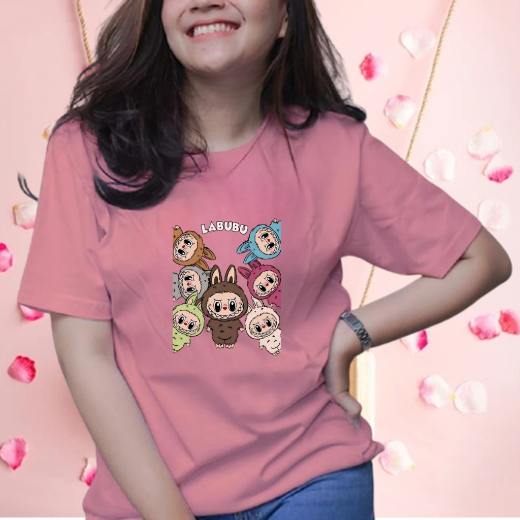 Jual Baju Kaos Labubu Tujuh Fashion Kaos Wanita Korean Style Lengan ...