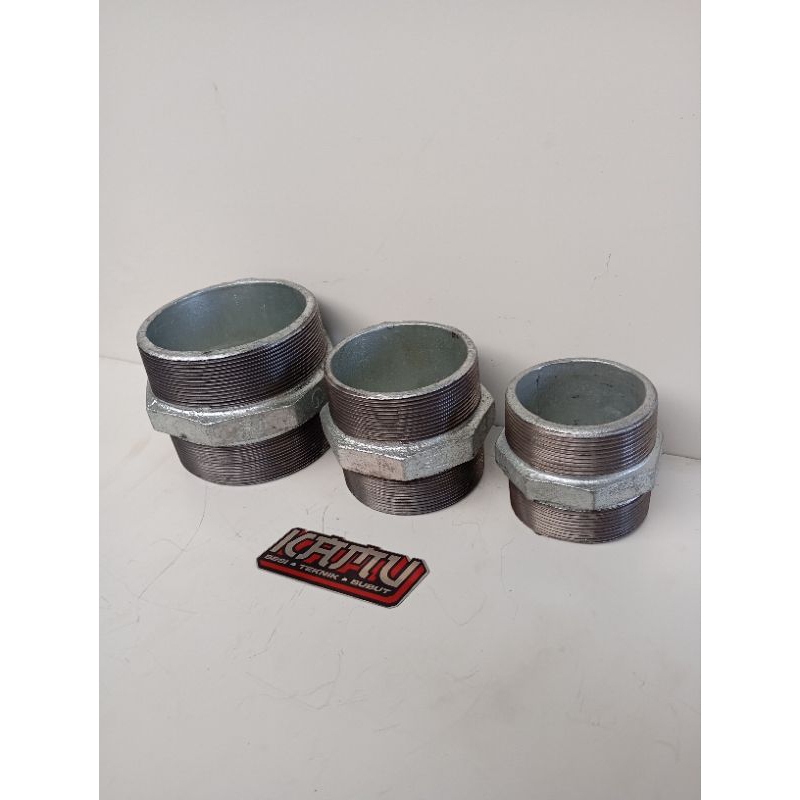 Jual DOBEL NEPEL GALVANIS 2½ 3 4 INCH / DOUBLE NIPPLE BESI / DOBEL DRAT LUAR KUALITAS BAGUS ...