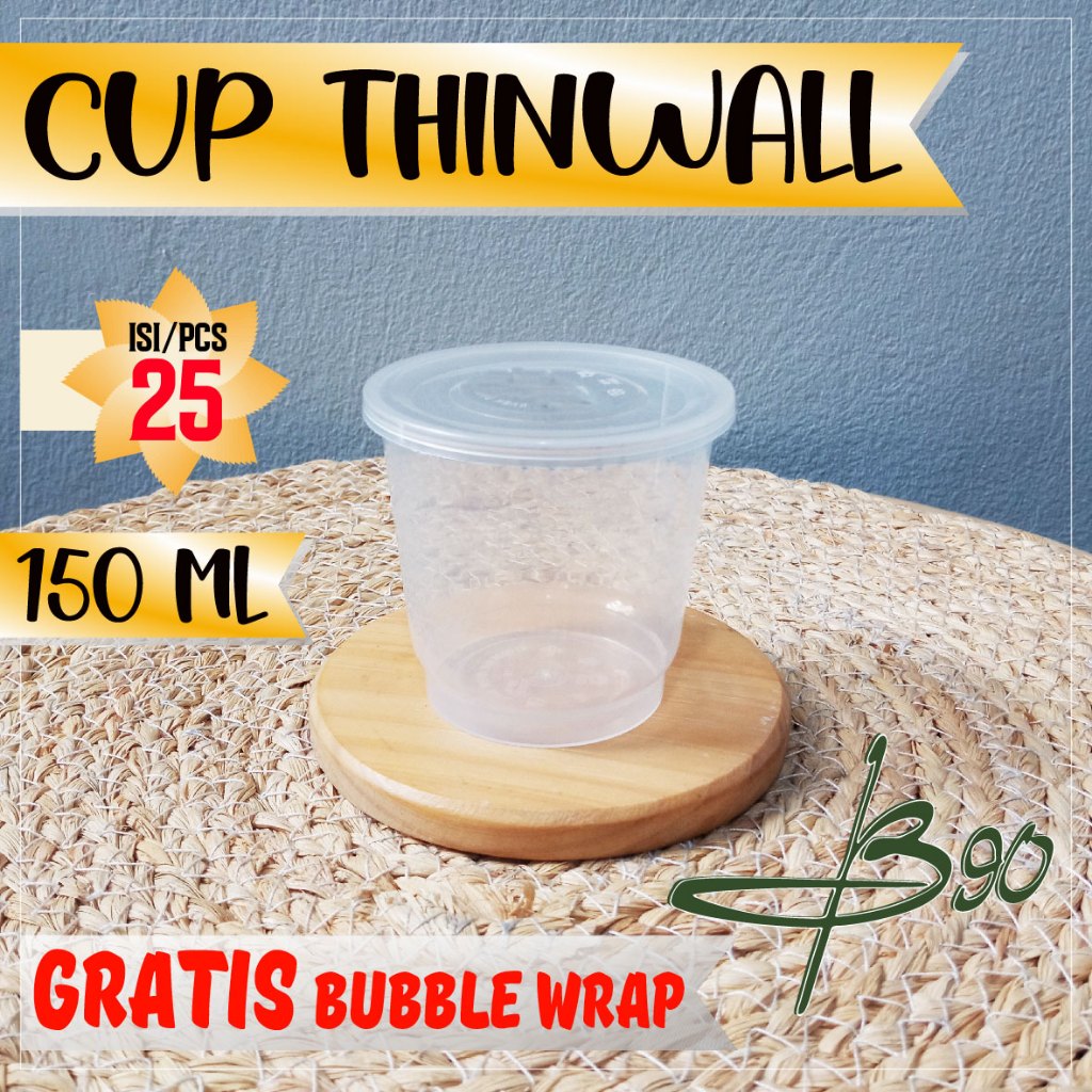 Jual Thinwall Cup Puding 150 ml Gelas Cup Jelly 25Pcs | Shopee Indonesia