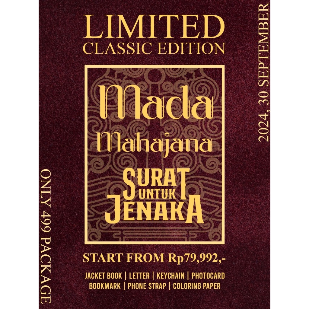 Jual Limited Classic Edition Novel Mada Novel Mahajana Novel Surat Untuk Jenaka Akad ...